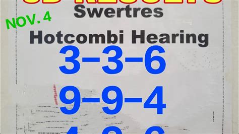 Hot Swertres Combination For Nov 5 2023 Youtube