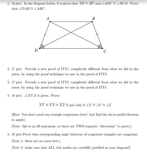 Solved Itt1 Refers To Isosceles Triangle Theorem Part 1 And
