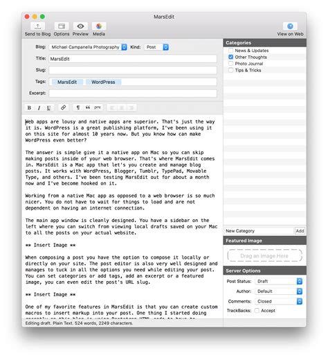 A Month With Marsedit Michael Campanella