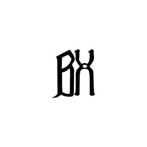 Bx 모노그램 로고 디자인 글자 텍스트 이름 기호 모노크롬 로고 타입 알파 문자 간단한 로고 프리미엄 벡터