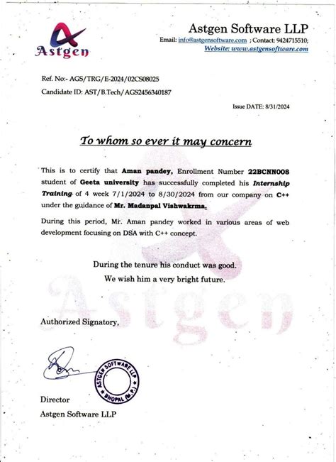 Aman Pandey On Linkedin Excited To Share That I Have Successfully Completed My Two Month Dsa With