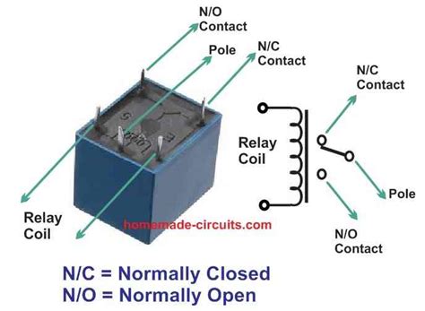 How A Relay Works How To Connect N O N C Pins Homemade Circuit Projects