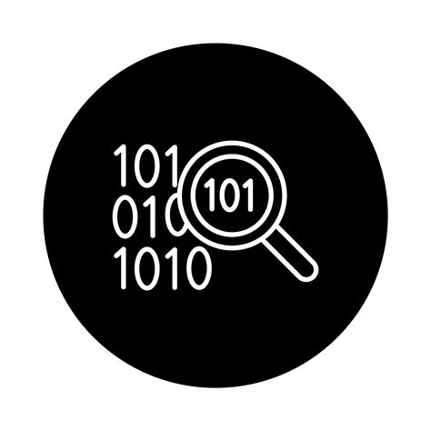 Magnifying Glass With Binary Code Line Style Vector Art At Vecteezy