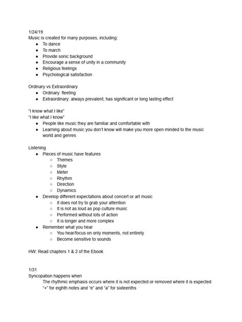 Music 101 Notes Pdf Baroque Music Concerto