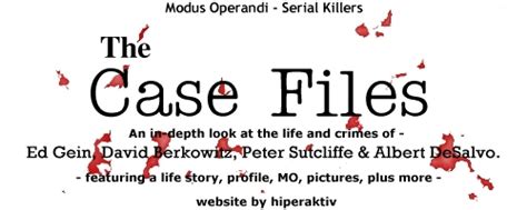 Modus Operandi Serial Killers The Case Files