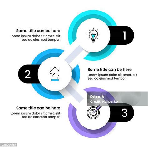 인포그래픽 템플릿입니다 선으로 연결된 아이콘이 있는 3개의 원 개념에 대한 스톡 벡터 아트 및 기타 이미지 개념 고름 그래프 Istock