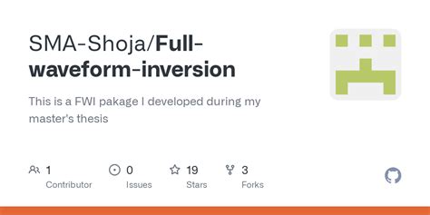 Github Sma Shojafull Waveform Inversion This Is A Fwi Pakage I