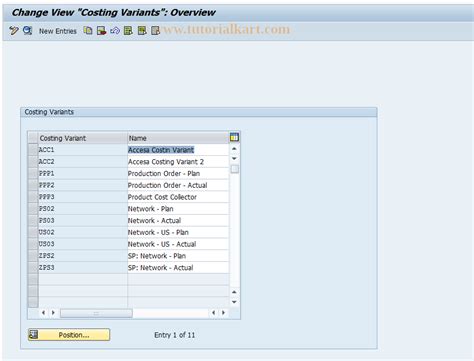 OPL SAP Tcode Costing Variants PP Production Order OPL SAP Tcode Costing Variants PP Production Order
