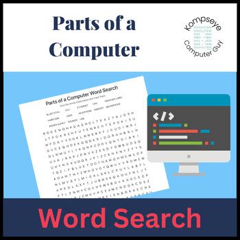 Parts Of A Computer Word Search By Kompseye Computer Guy TPT