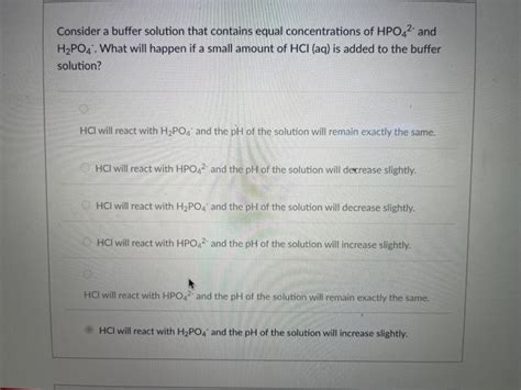Solved Consider A Buffer Solution That Contains Equal