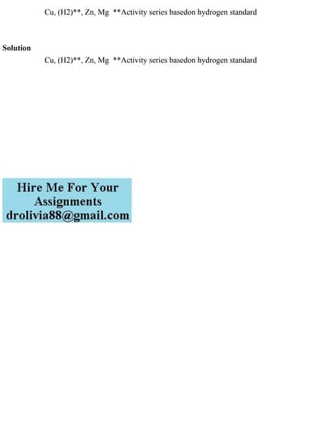 Cu H2 Zn Mg Activity Series Basedon Hyd Pdf