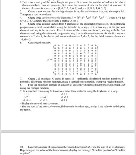 Solved 2two Rows X And Y Of The Same Length Are Given