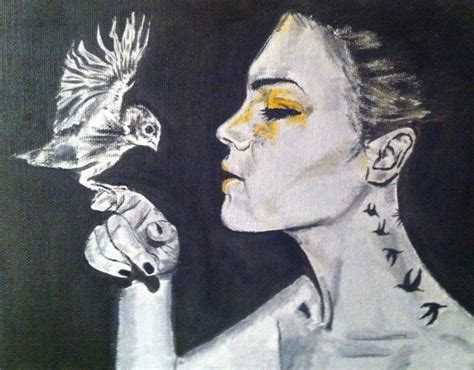 Девушка с птицей в стиле Живопись на