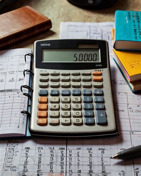 An Illustration In The Shop Room Digital Calculator Ballpoint Pen Bookkeeping And Notes On An