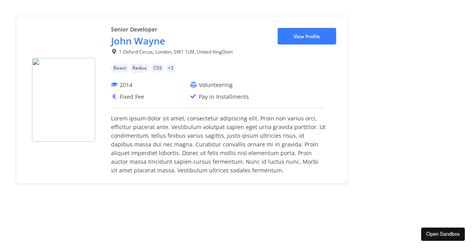 React Profile Card Codesandbox