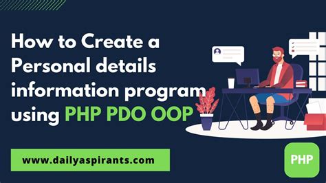 How To Create A Personal Details Information Program Using Php Pdo Oop
