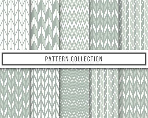 Vector Set Of 10 Geometric Chevron Zigzag Seamless Pattern Repeated Background Backdrop Or