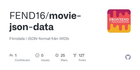 github fend16 movie json data filmdata i json format från imdb