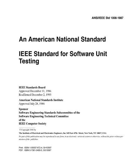 IEEE R IEEE Standard For Software Unit Testing