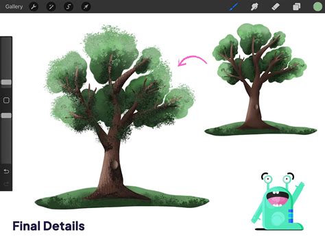 How To Draw Tree In Procreate From Sketch To Finish Brush Galaxy