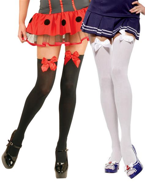 Adult Thigh High W Satin Bow More Colors Candy Apple Costumes Colonial Costumes