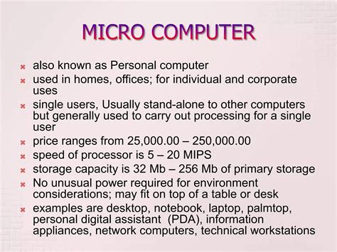 Classifications Of Computers Pptx Desktops Computing