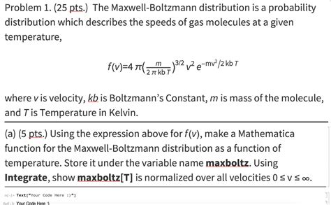 solved problem 1 25 pts the maxwell boltzmann