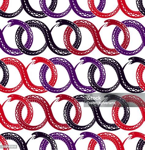 빈티지 드로잉 스타일 위험한 독 파충류 벡터 배경 끝없는 타일링 벽지 하위 문화 바위 N 롤과 하드 록 테마의 원활한 뱀 패턴