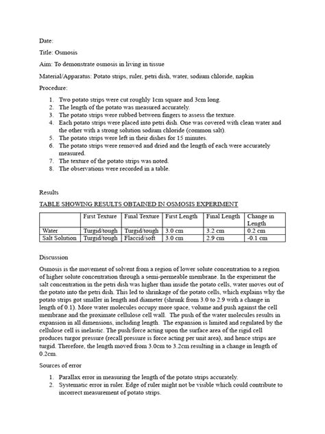 osmosis experiment pdf osmosis chemistry