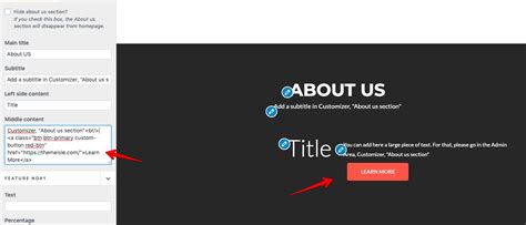 How To Add A Linkbutton In About Section Of Zelle Themeisle Docs