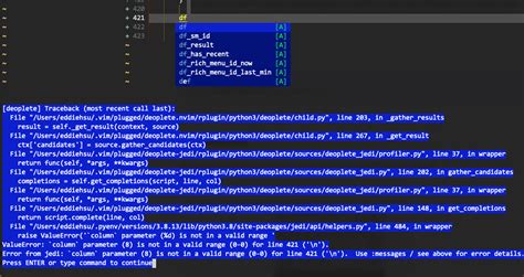 Valueerror `column` Parameter 8 Is Not In A Valid Range 0 0 For