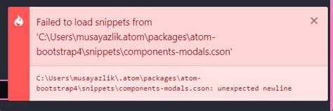 Failed To Load Snippets Issue 25 Degouville Atom Bootstrap4 GitHub