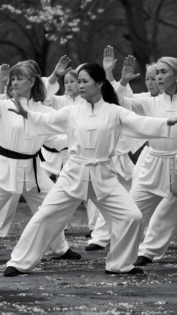 Full Shot Women Practising T Chi Together Premium Ai Generated Image