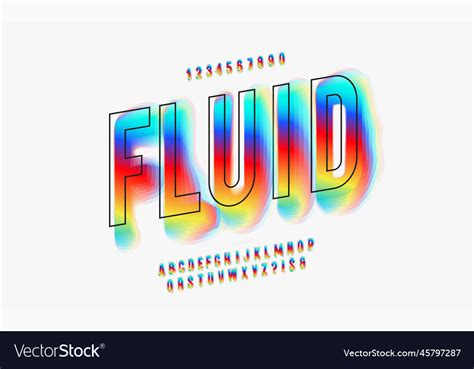 Font Fluid Colorful Style Modern Typography Vector Image