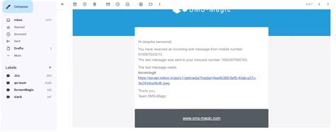 Email Notification On Inbound Messages SMS Magic Web Portal