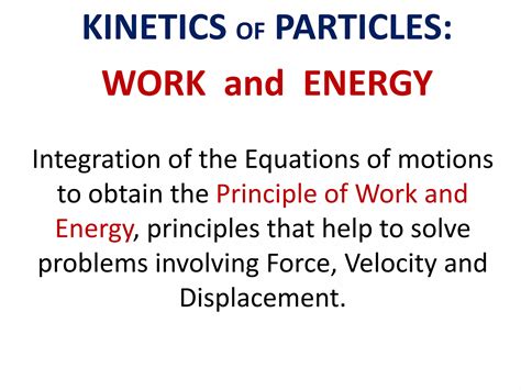 Kinetics Of Particles Work And Energy PPTX