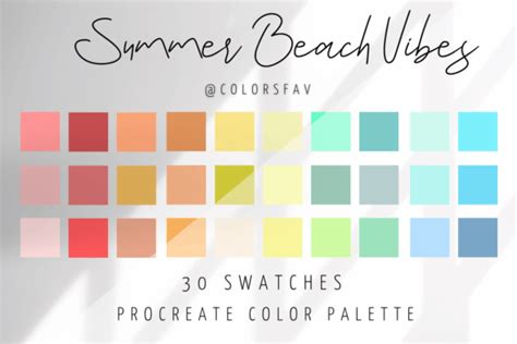 Summer Vibes Procreate Color Palette Graphic By ColorsFav Creative Fabrica
