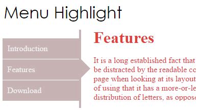 Demo JQuery Menu Slider