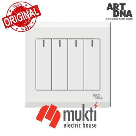 Art DNA E3 White Series 16A Four Gang Electrical Wall Switch Socket 4Gang ARTDNA Daraz Com Bd