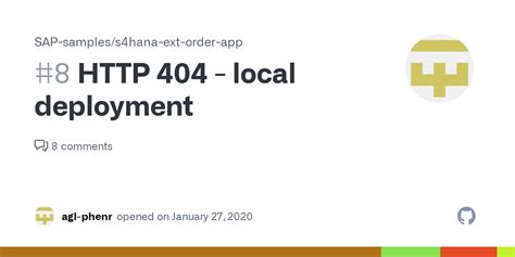404 Local Deployment Issue 8 SAP Samples S4hana Ext Order