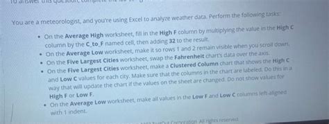 Solved 4 ﻿on The Five Largest Cities Worksheet Make A