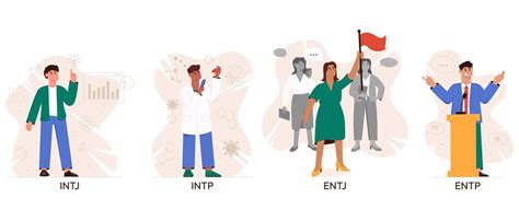 분석가 mbti 사람 유형 socionics mbti 성격 테스트 마음 행동 개념 집합 프리미엄 벡터