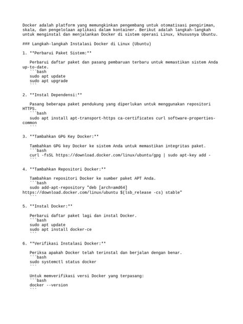 Cara Buat Docker Di Linux Pdf