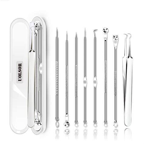 Upgraded 8pcs Blackhead Remover Pimple Tool Kit Acne Tools Comedone Extractor Blemish Whitehead