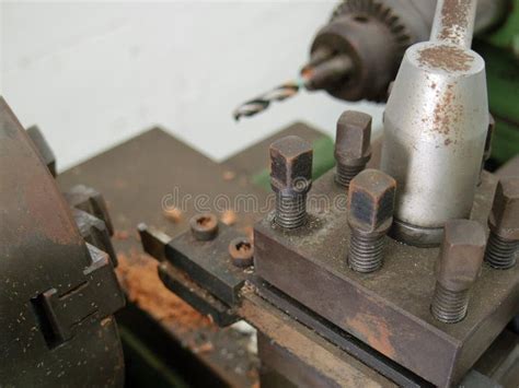 Lathe Machine In Workshop Stock Image Image Of Equipment 110122681