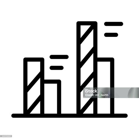 Statistic Graph Diagram Chart Icon In Thin Line Style Vector