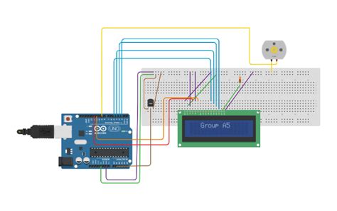 Circuit Design Temperature Controlled Fan Tinkercad
