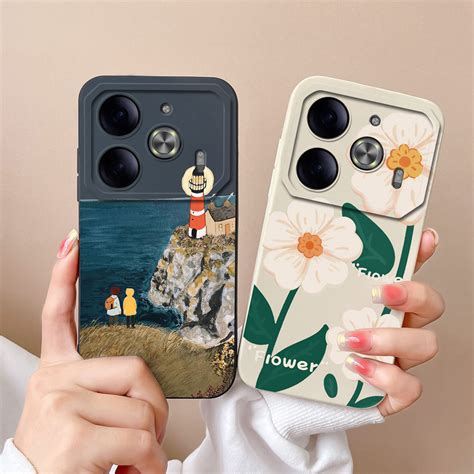 For Tecno Pova 6 5G Li7 Pova 6 Pro 5G Li9 Phone Case Butterfly Flower Shockproof Square Silicone