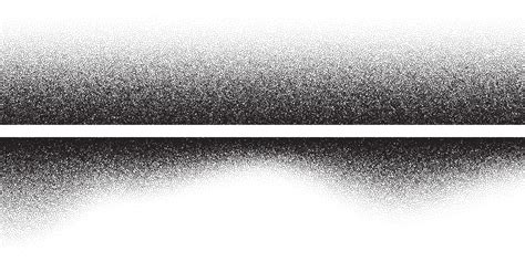 Black Noise Stipple Dots Halftone Pattern On White Horizontal Background Grainy Texture