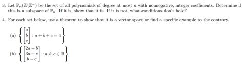 Solved Let Pn Z Z Be The Set Of All Polynomials Of Chegg